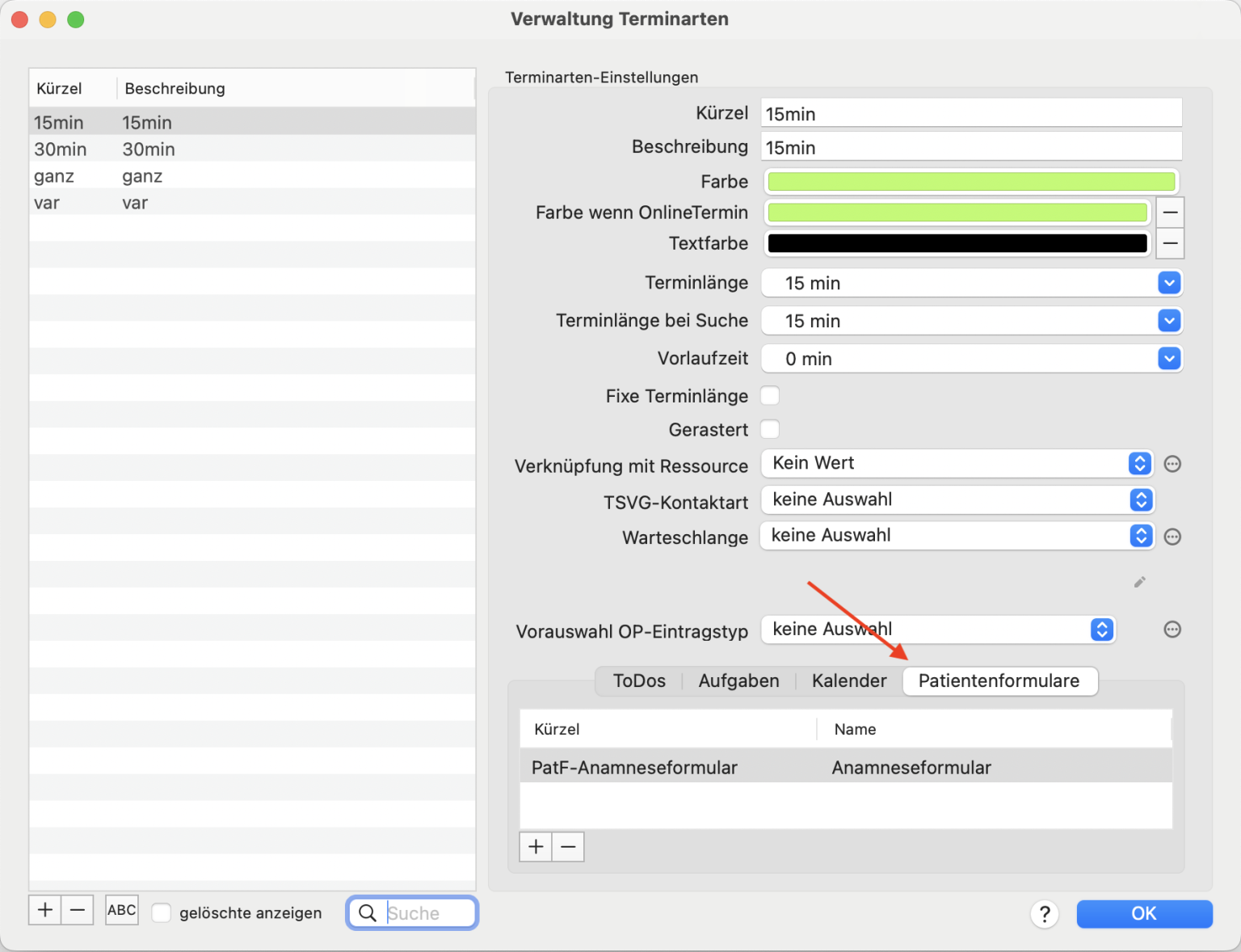 Patientenformulare | tomedo® Onlinehilfe